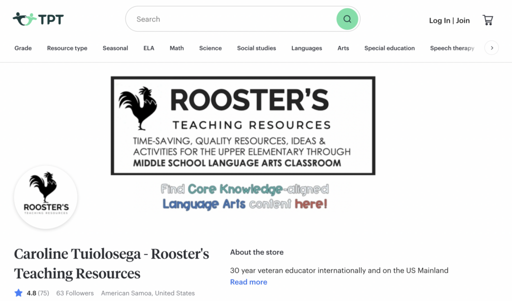 SHOP – Rooster's Teaching Resources